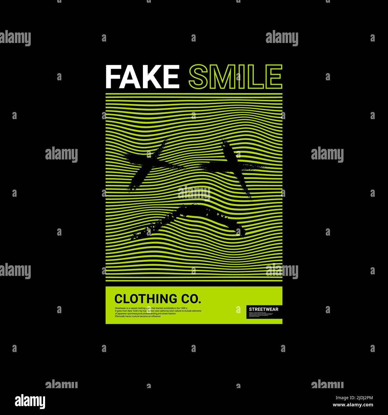 Fake smile design, suitable for screen printing t-shirts, clothes ...