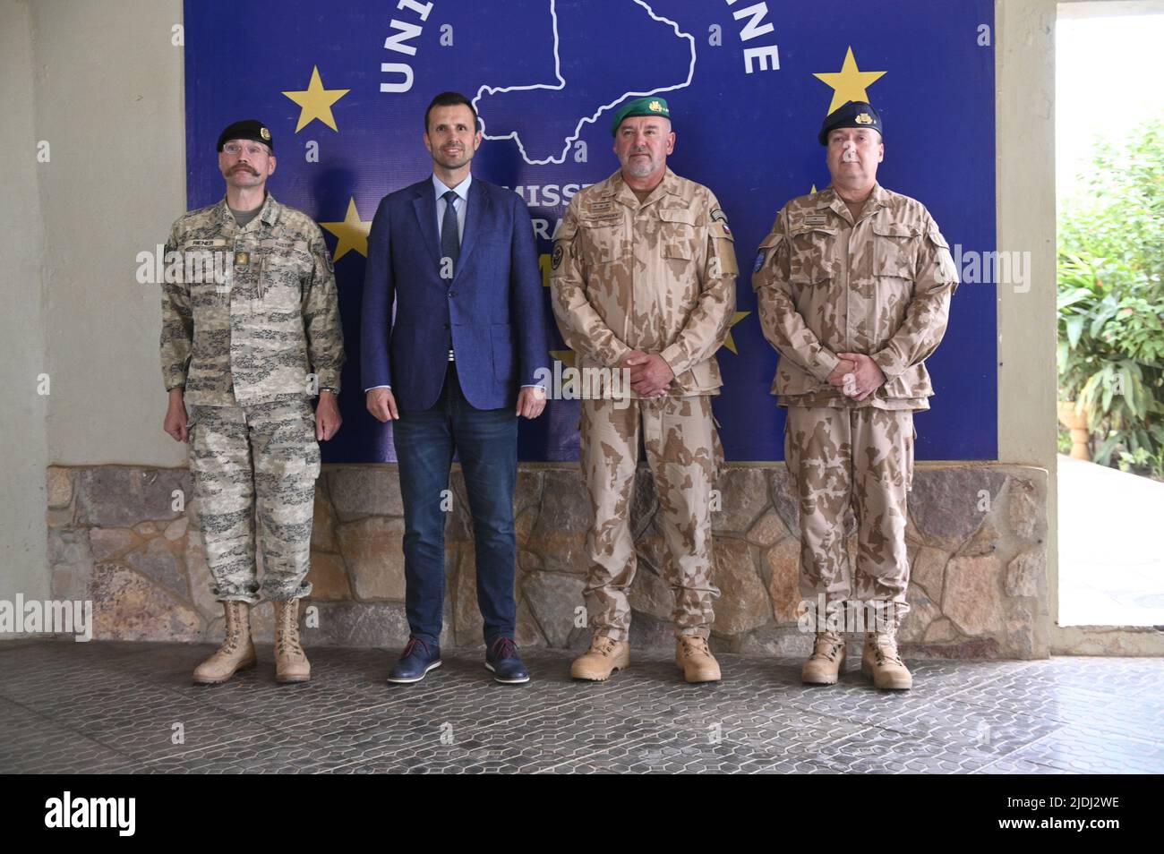 Bamako, Mali. 20th June, 2022. Radek Hasala, right, Brigadier General ...