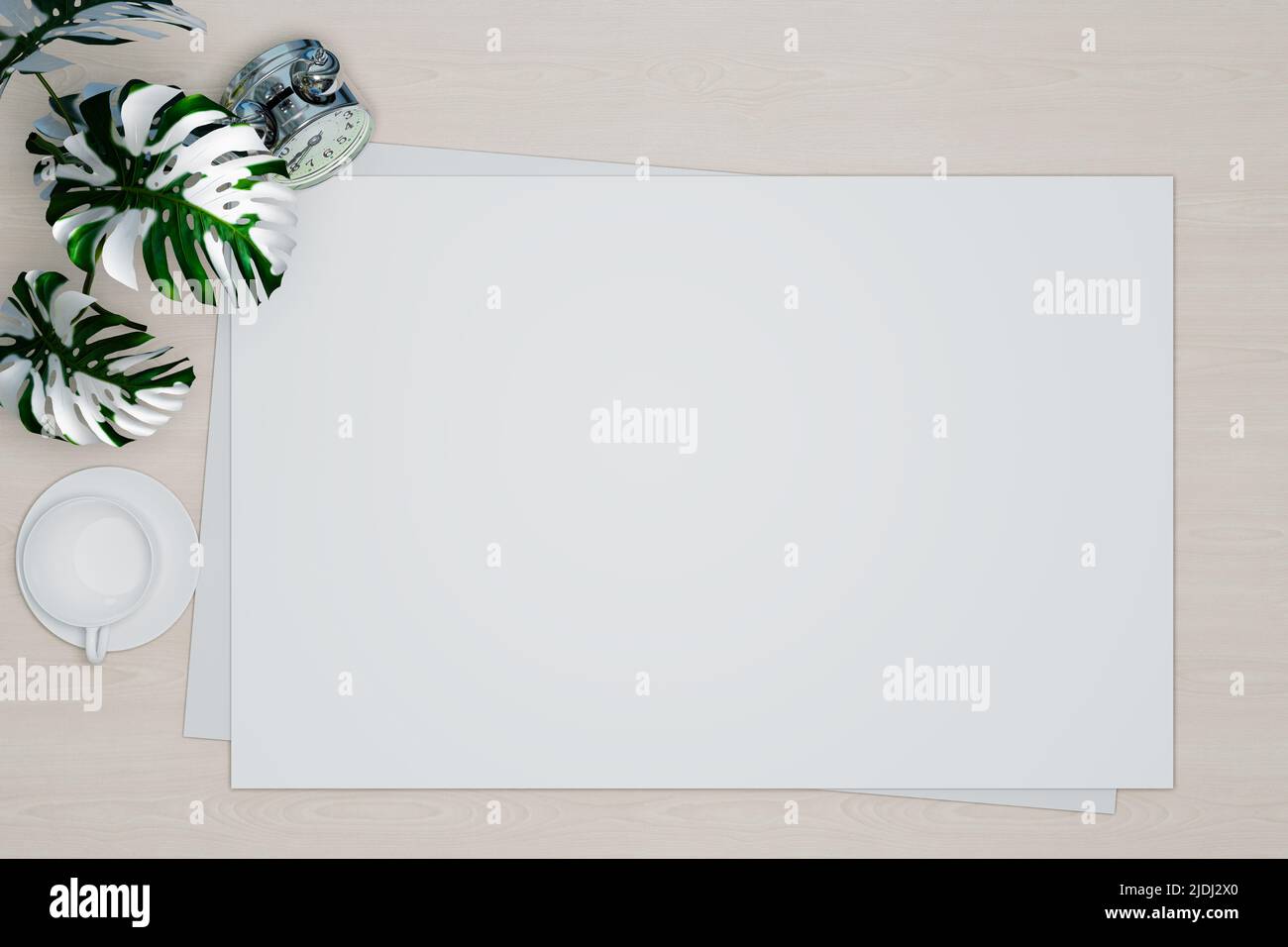 White paper with empty space for text and your product or your logo, 3D ...