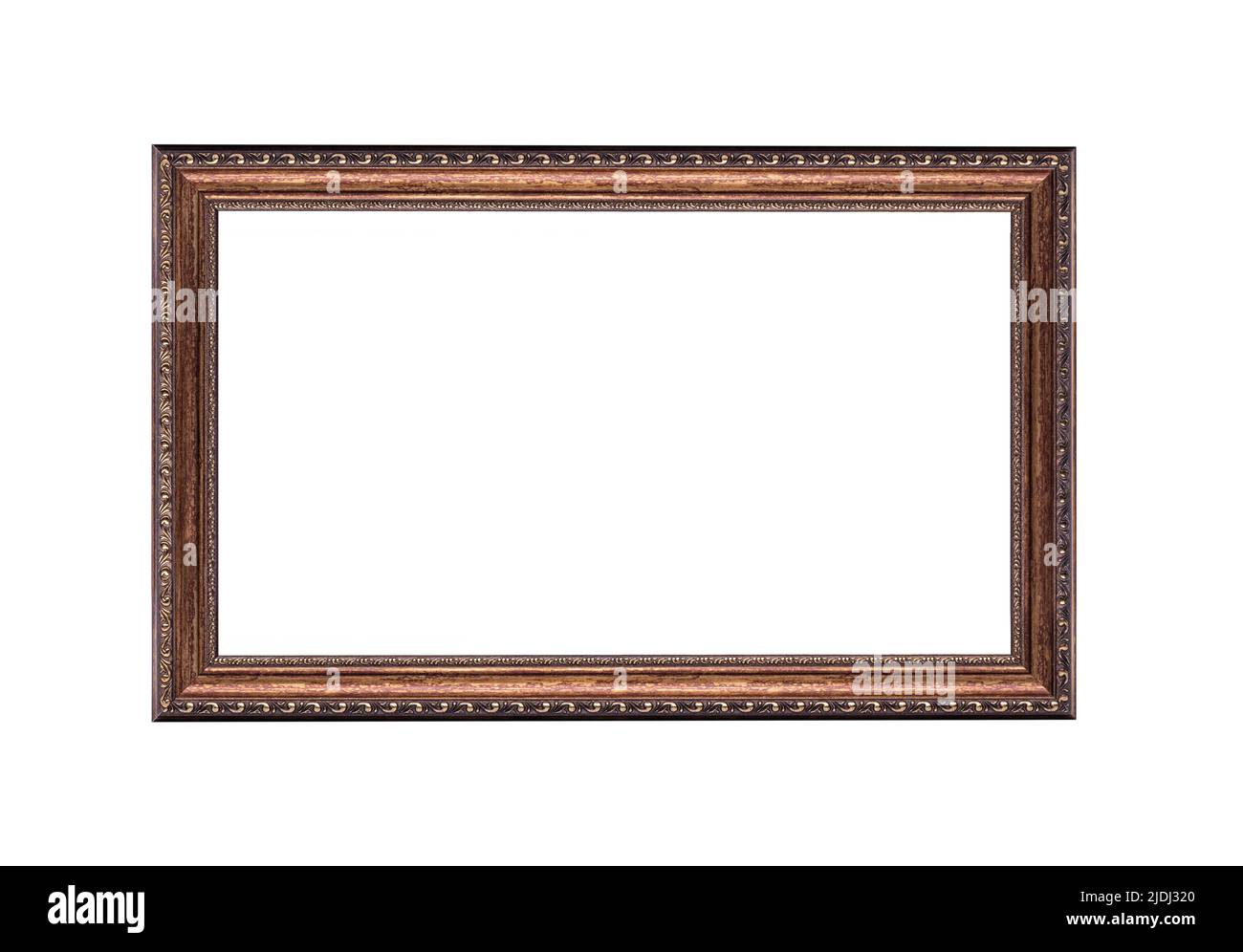 Classic wooden frame isolated on white Stock Photo - Alamy
