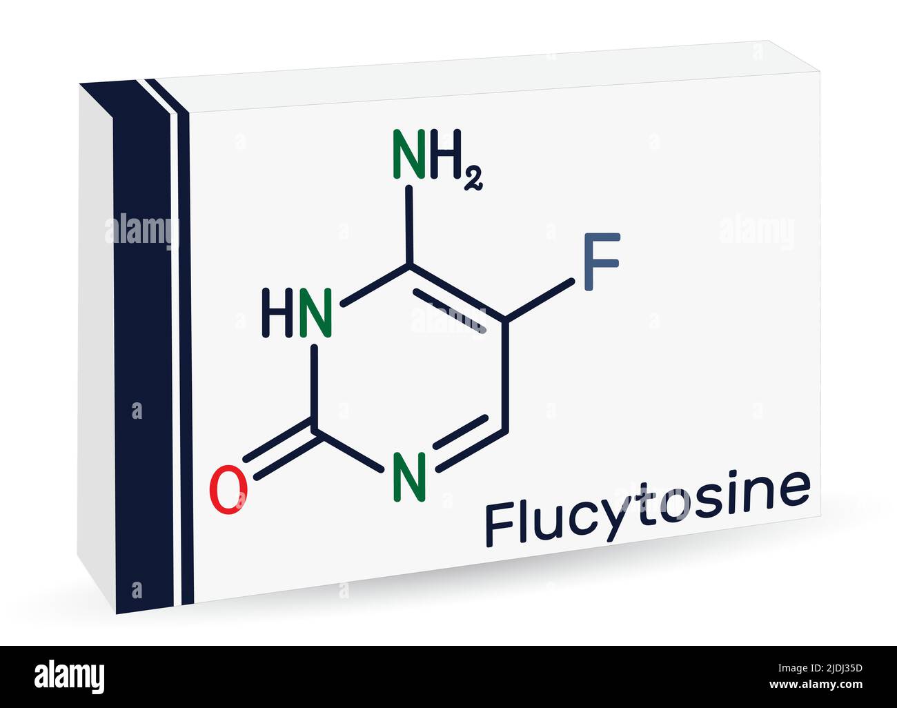 Flucytosine, 5-fluorocytosine, 5-FC molecule. It is antifungal medicine ...