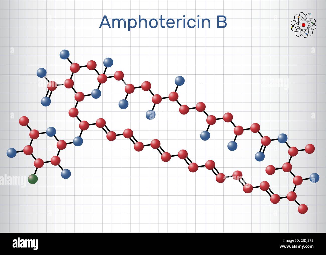 Amphotericin B molecule. It is antifungal used to treat fungal ...