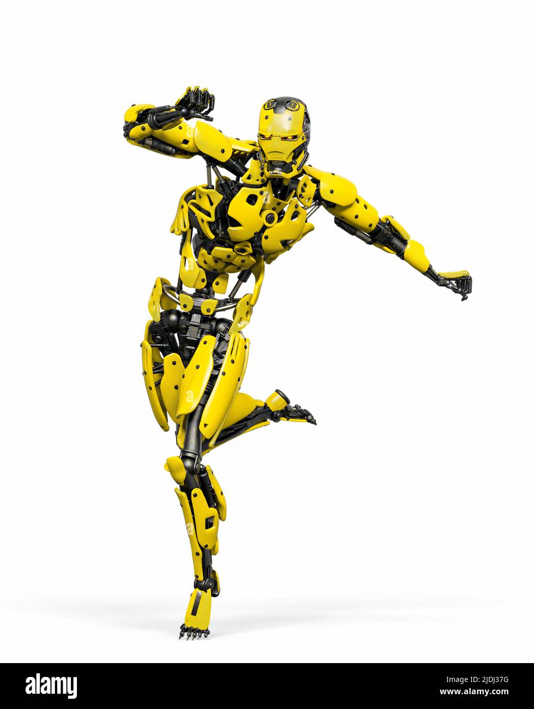 cyborg is running, 3d illustration Stock Photo - Alamy