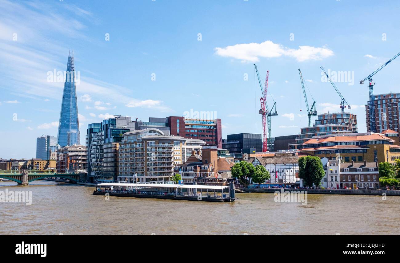 River Thames Views South Bank ,London , England UK - A view along the ...
