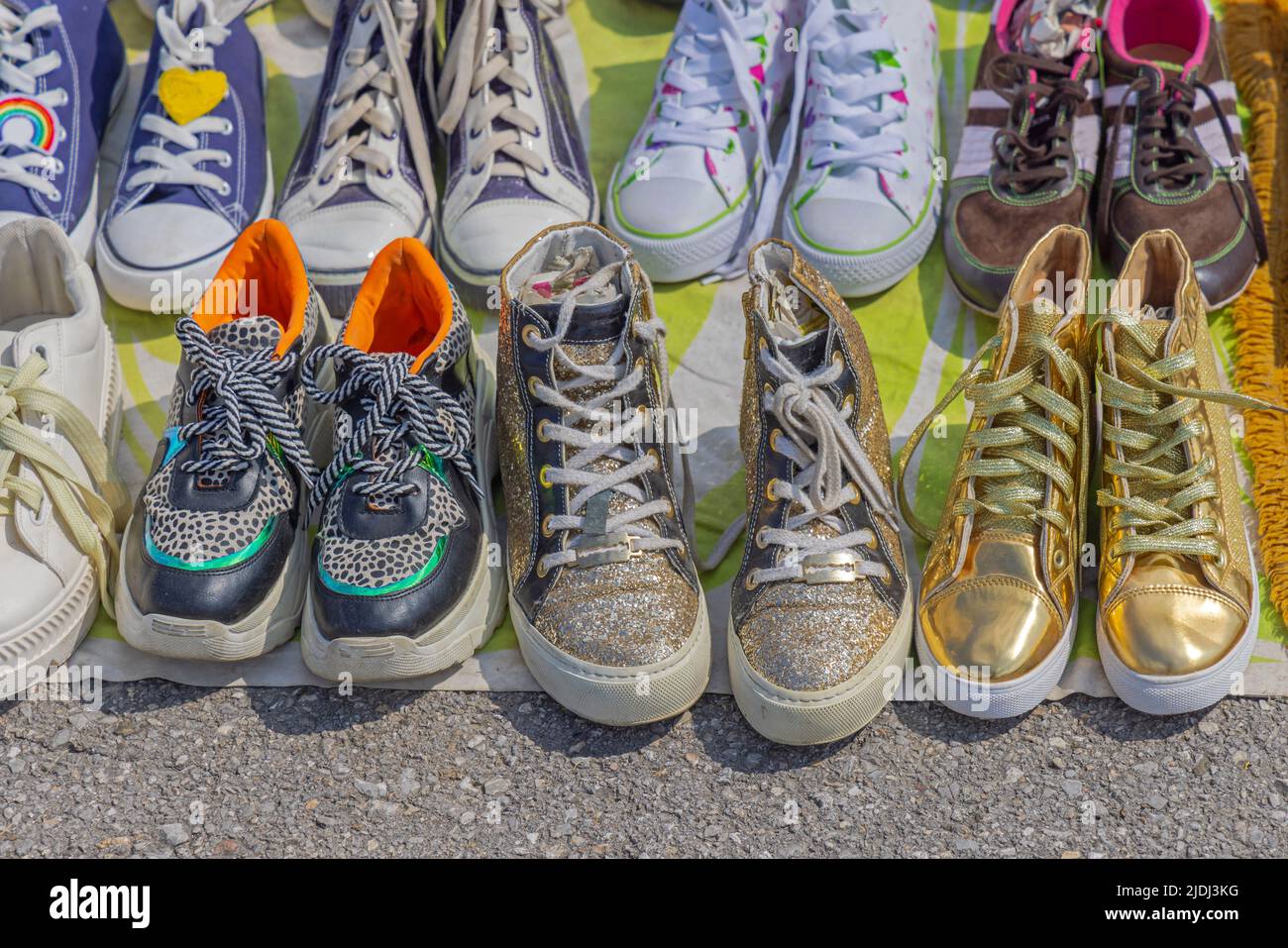 Gold metallic shoes hi-res stock photography and images - Alamy
