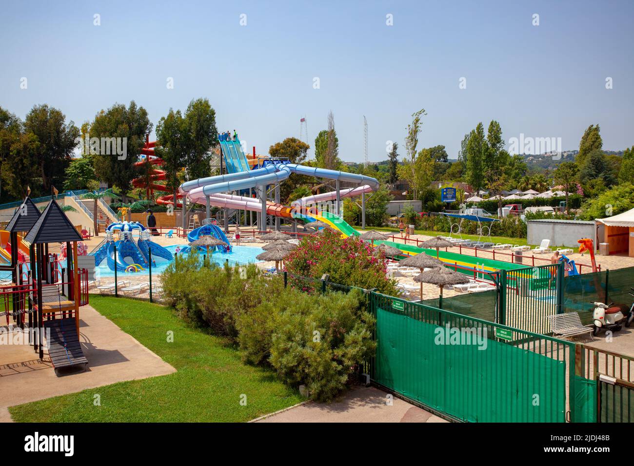 Water slides and amusement park Stock Photo - Alamy