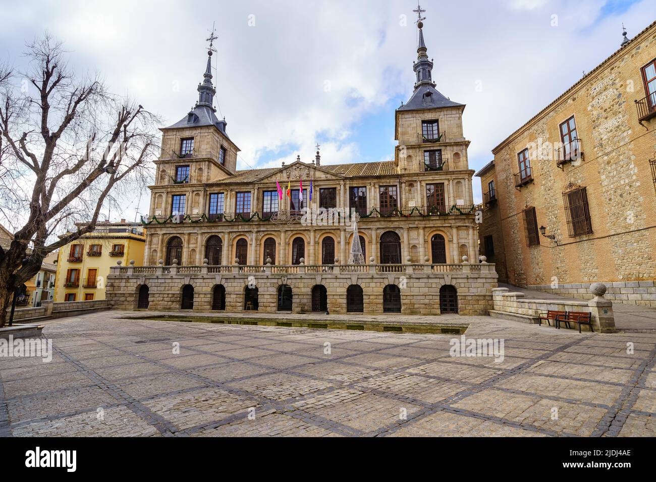 Town hall of the city of Toledo in the cathedral square, Spain Stock ...