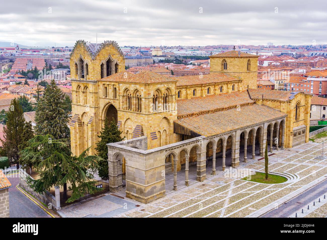 Ancient Romanesque stone church in the city of Avila Stock Photo - Alamy