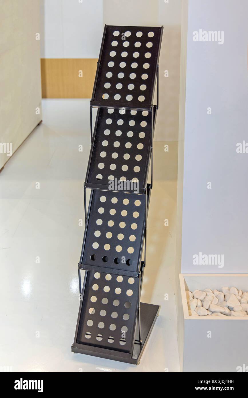 Empty Catalog Magazines Brochure Holder Floor Stand Stock Photo - Alamy