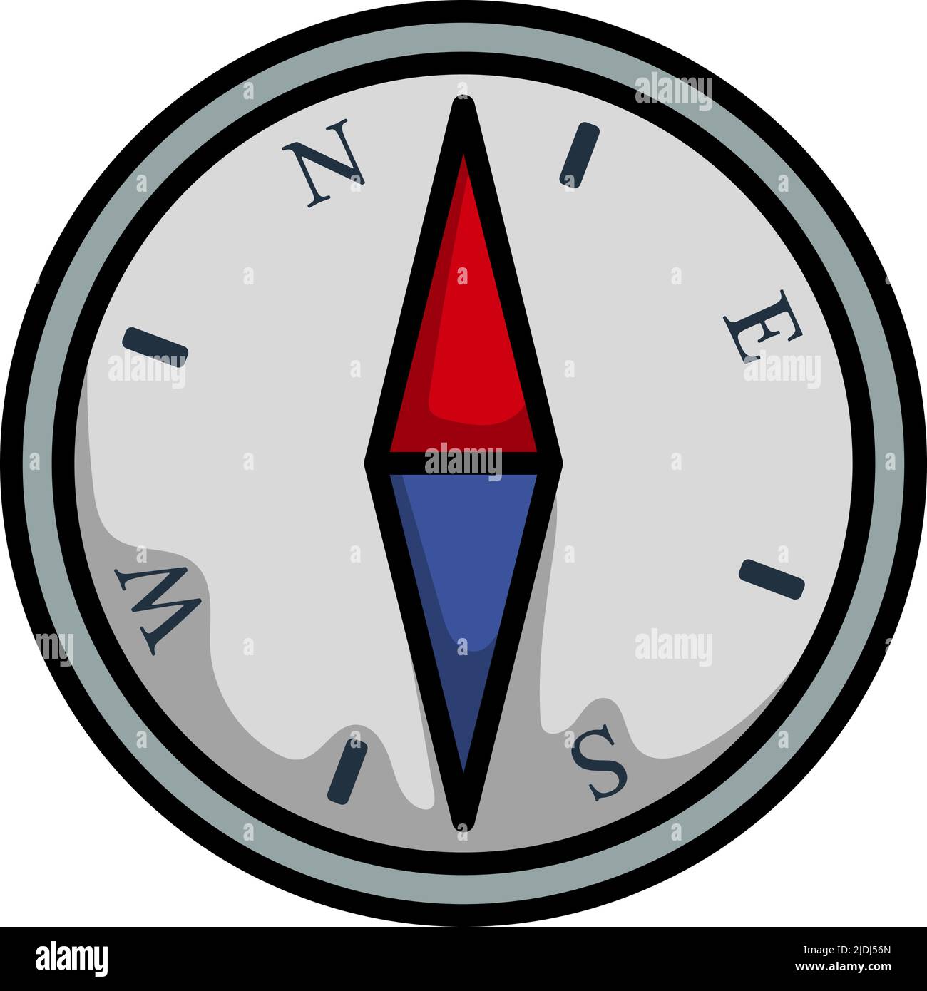 Icon Of Compass Editable Bold Outline With Color Fill Design Vector