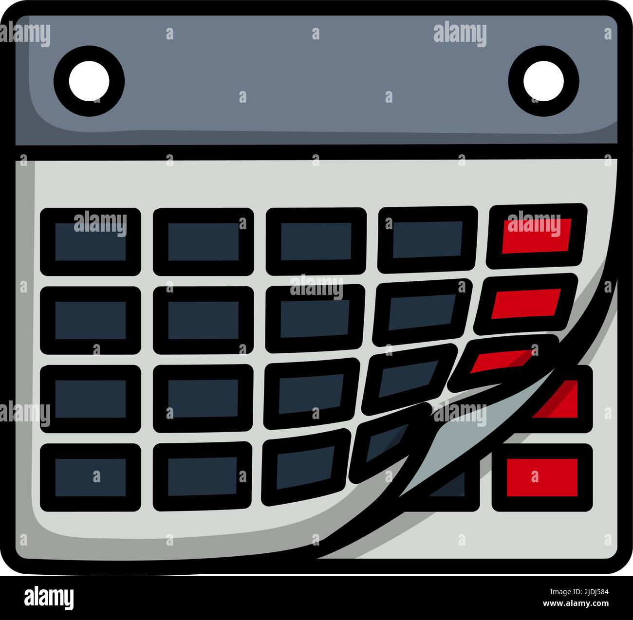 Icon Of Calendar. Editable Bold Outline With Color Fill Design. Vector ...