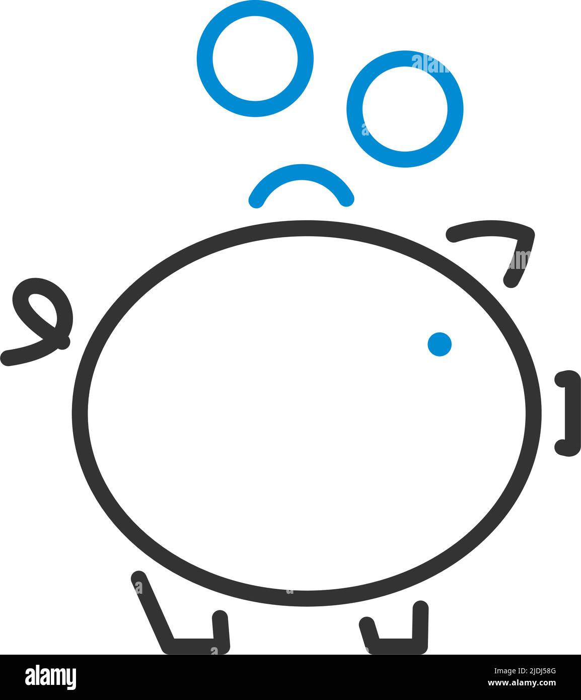 Golden Coins Fall In Piggy Bank Icon. Editable Bold Outline With Color ...