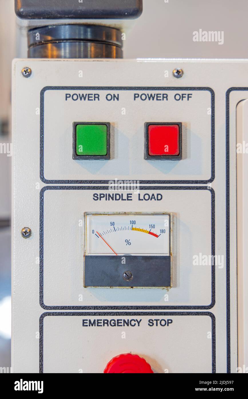 Spindle Load Needle Gauge Indicator Power On Off Buttons Stock Photo ...