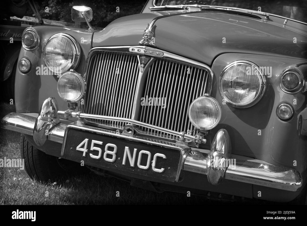 Black and white image of a classic vintage Rover 95 saloon car ...