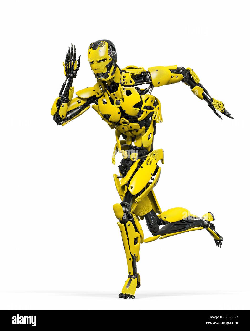cyborg running in action, 3d illustration Stock Photo - Alamy