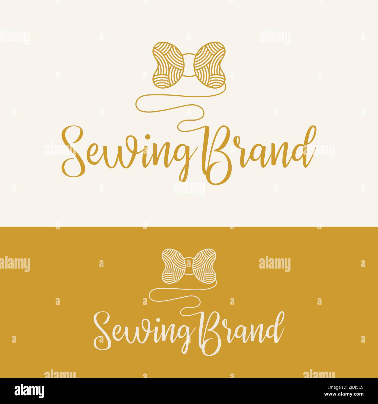 Luxury Gold Sewing Thread Logo Design Template. Suitable for Clothing ...