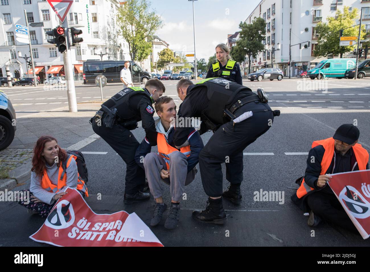 Berlin, Germany. 21st June, 2022. Several climate activists from the ...