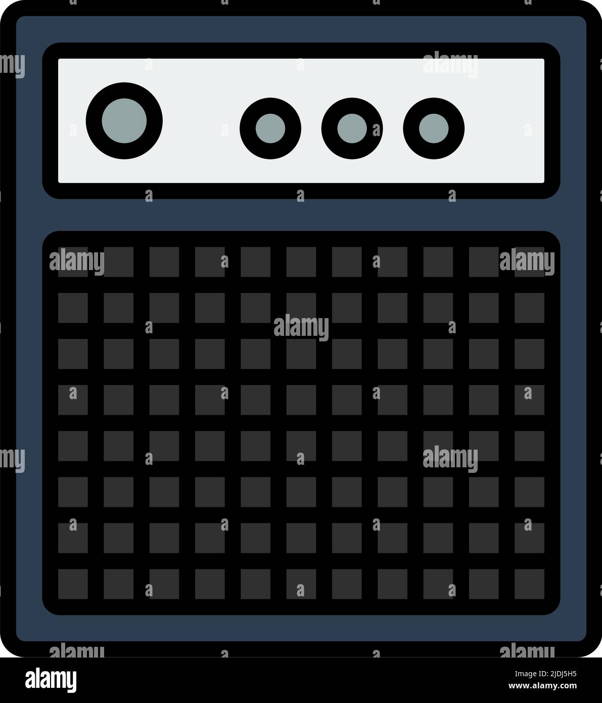 Audio Monitor Icon. Editable Bold Outline With Color Fill Design ...
