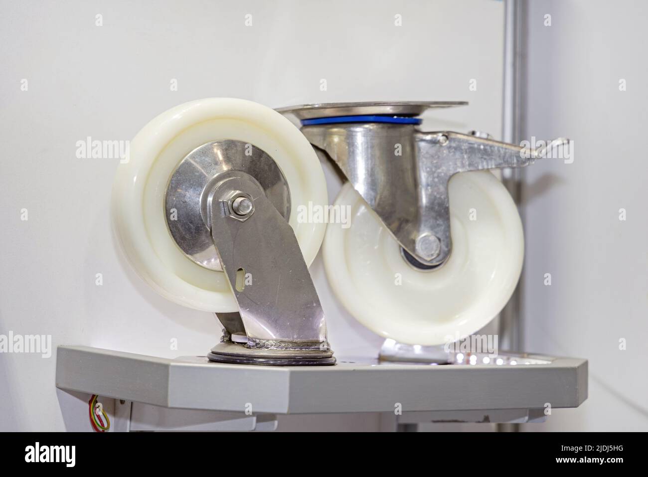 Heavy Duty White Plastic Industrial Caster Wheels Stock Photo - Alamy