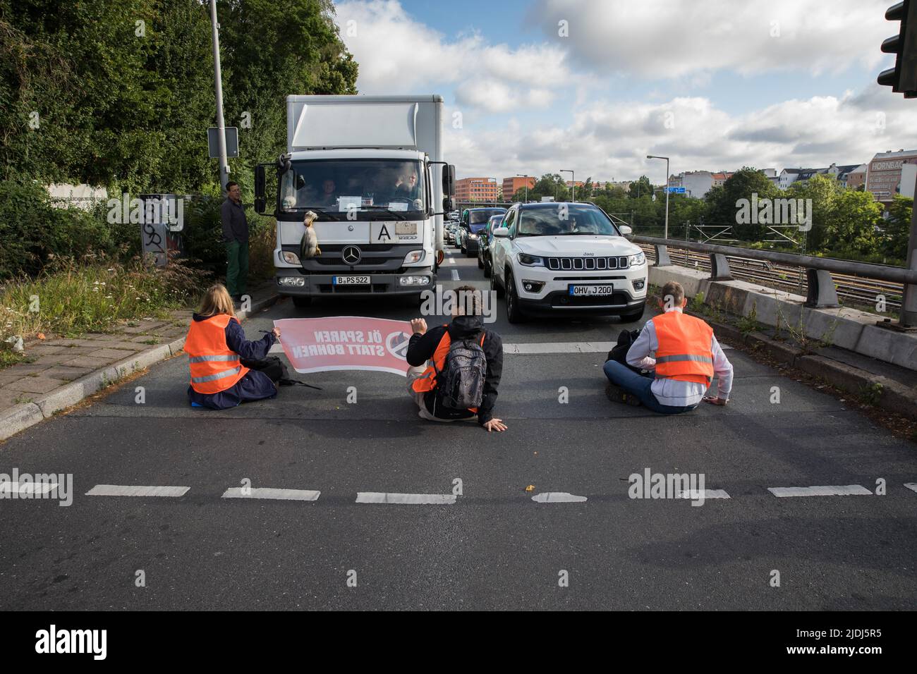 Berlin, Germany. 21st June, 2022. Several climate activists from the ...