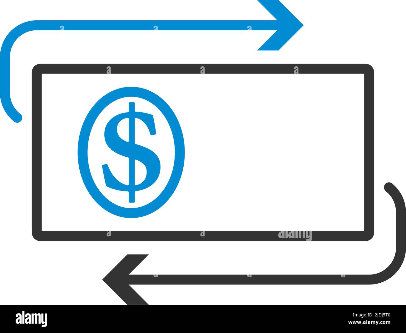 Cash Back Dollar Banknote Icon. Editable Bold Outline With Color Fill ...