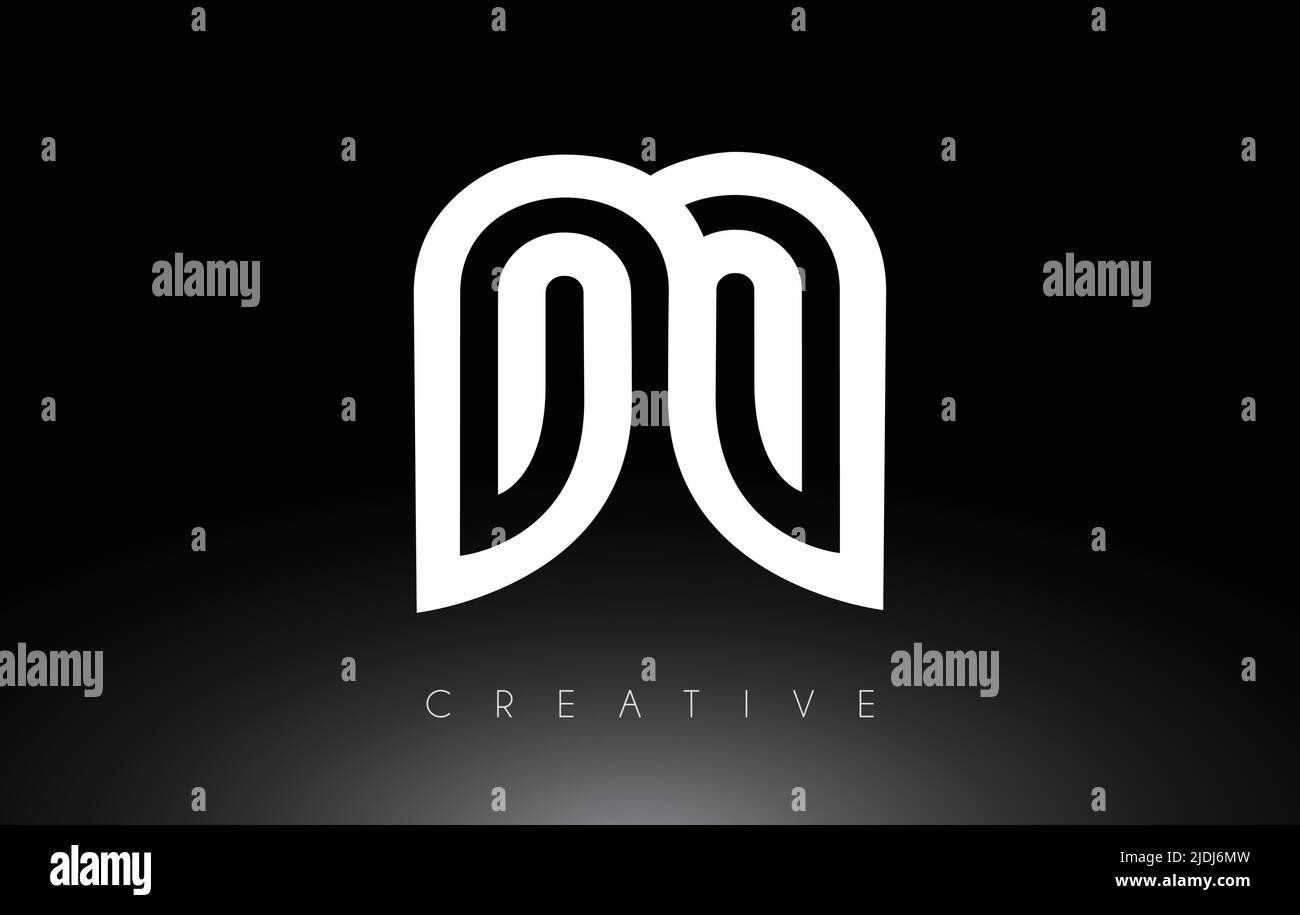 M Letter Logo with Swoosh Creative Lines and Monogram Look Vector ...