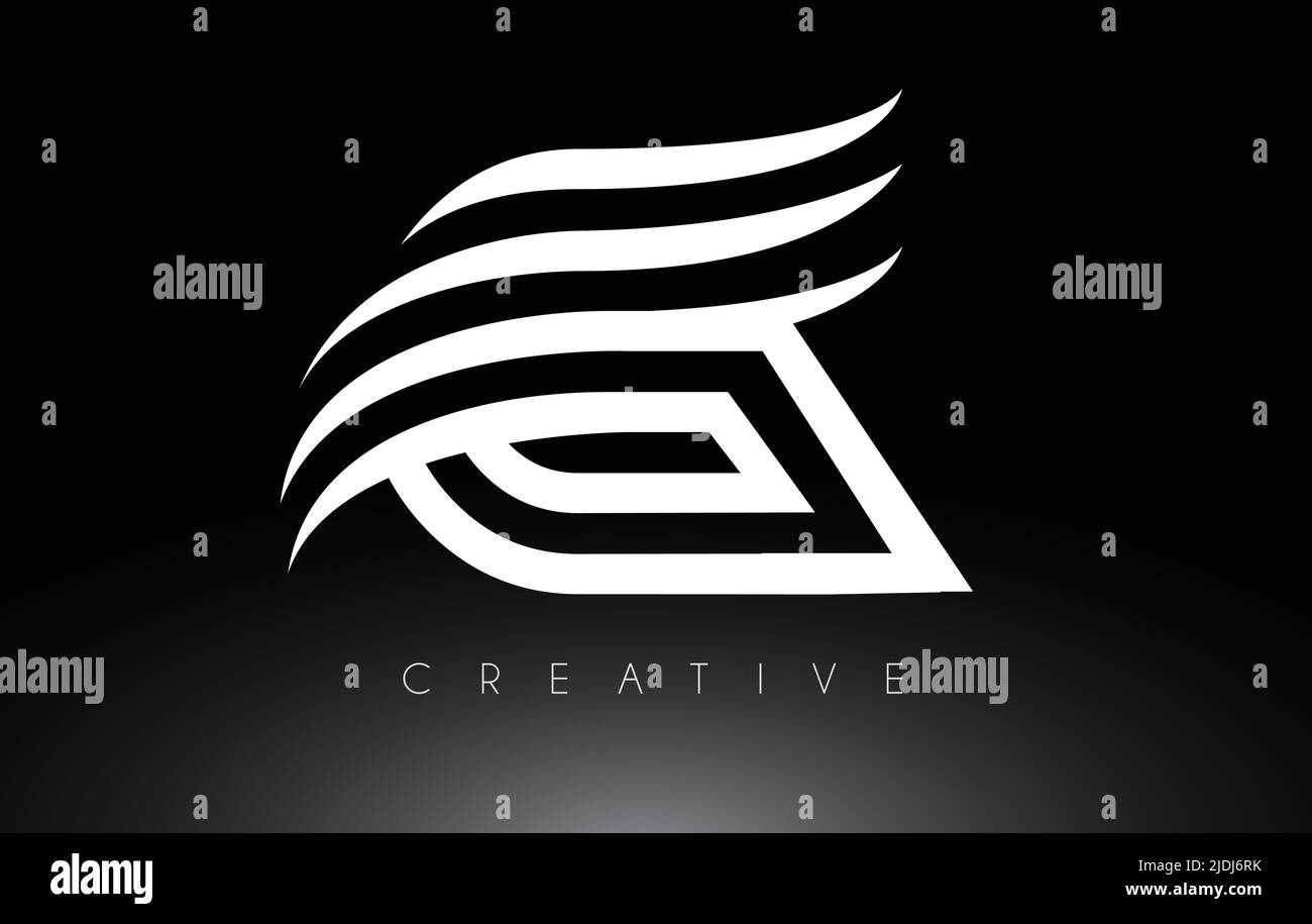 G Letter Logo with Swoosh Creative Lines and Monogram Look Vector ...
