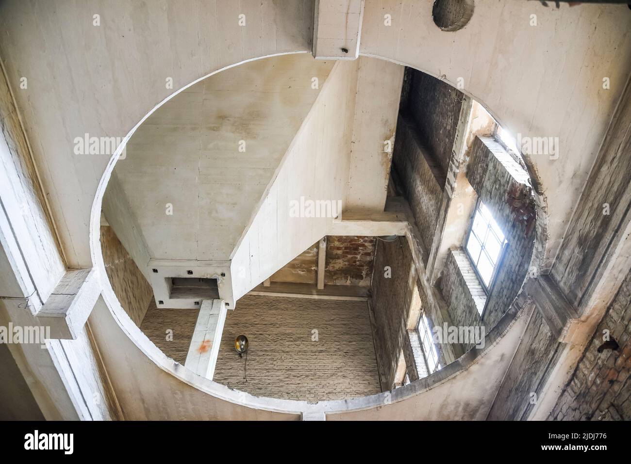 Old dilapidated and abandoned industrial facility, the so-called urbex ...