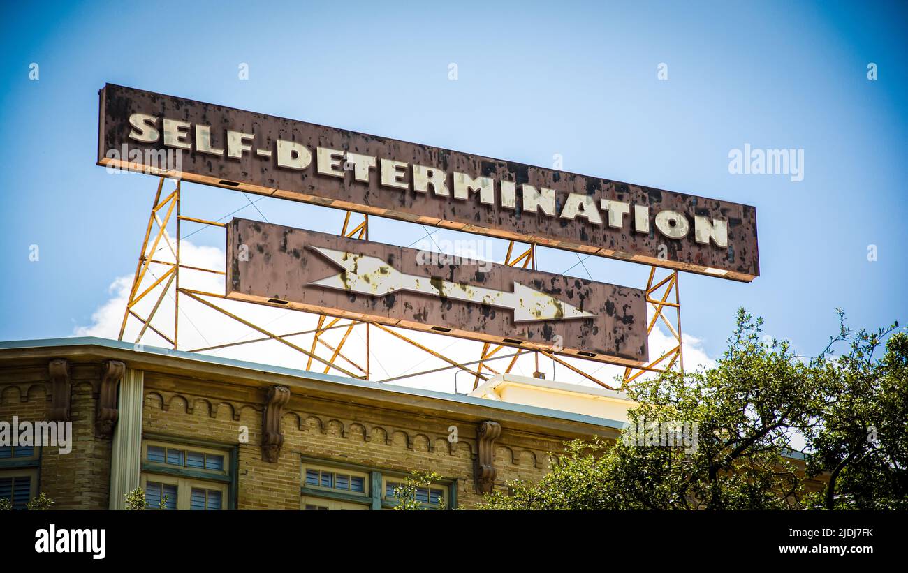 Street Sign the Direction Way to SELF-DETERMINATION Stock Photo - Alamy