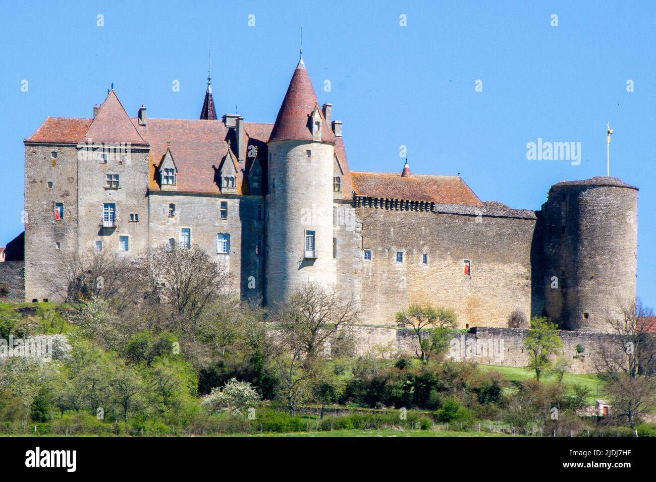 Chateauneuf, France, April 17, 2022. the Chateau de Chateauneuf-en ...
