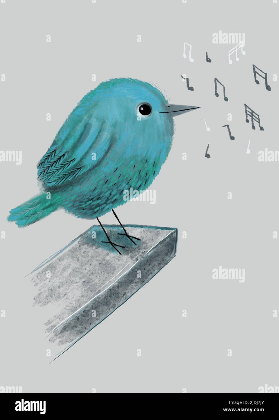 blue tweeting bird Stock Photo - Alamy