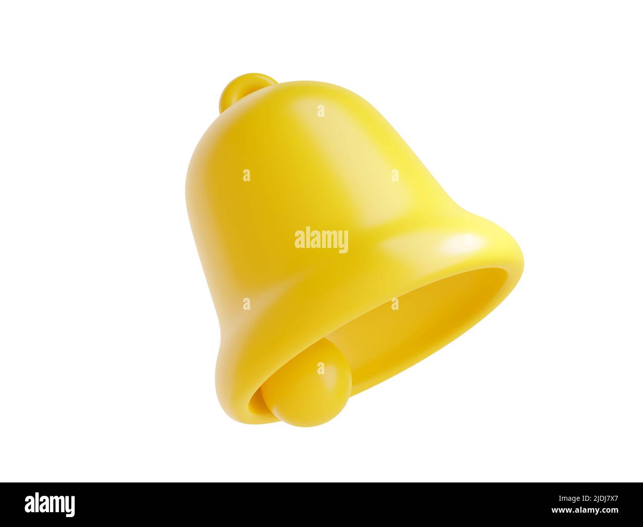 Notification bell icon 3d render - cute cartoon illustration of simple ...