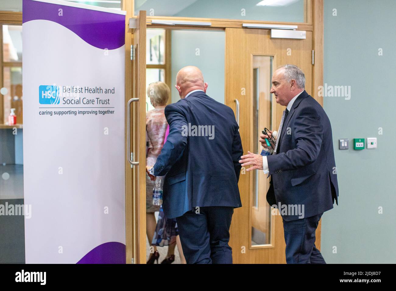 (Left-right) Dr Cathy Jack, Chief Executive of the Belfast Trust, Dr ...