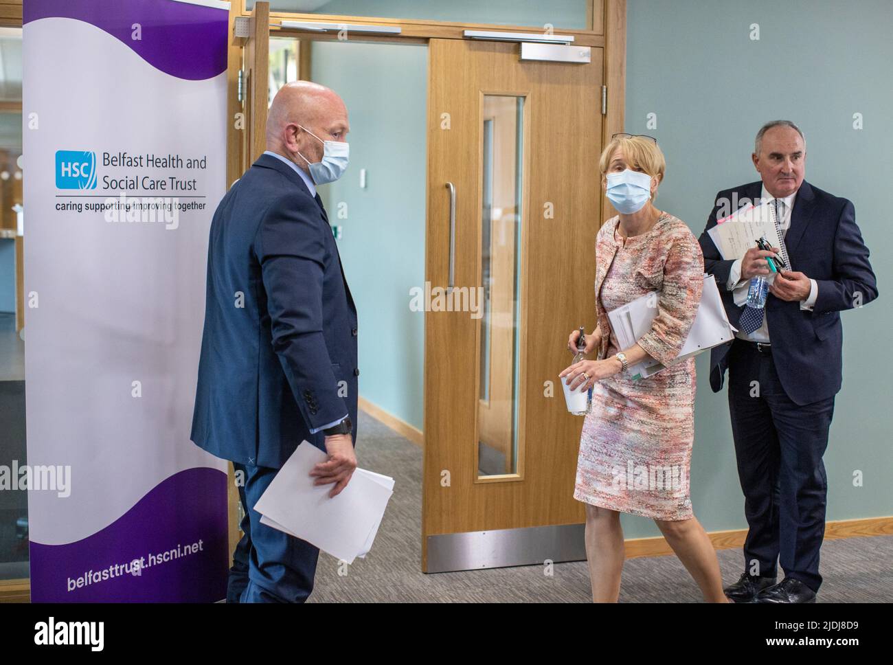 (Left-right) Dr Chris Hagan, Medical Director of the Belfast Trust, Dr ...