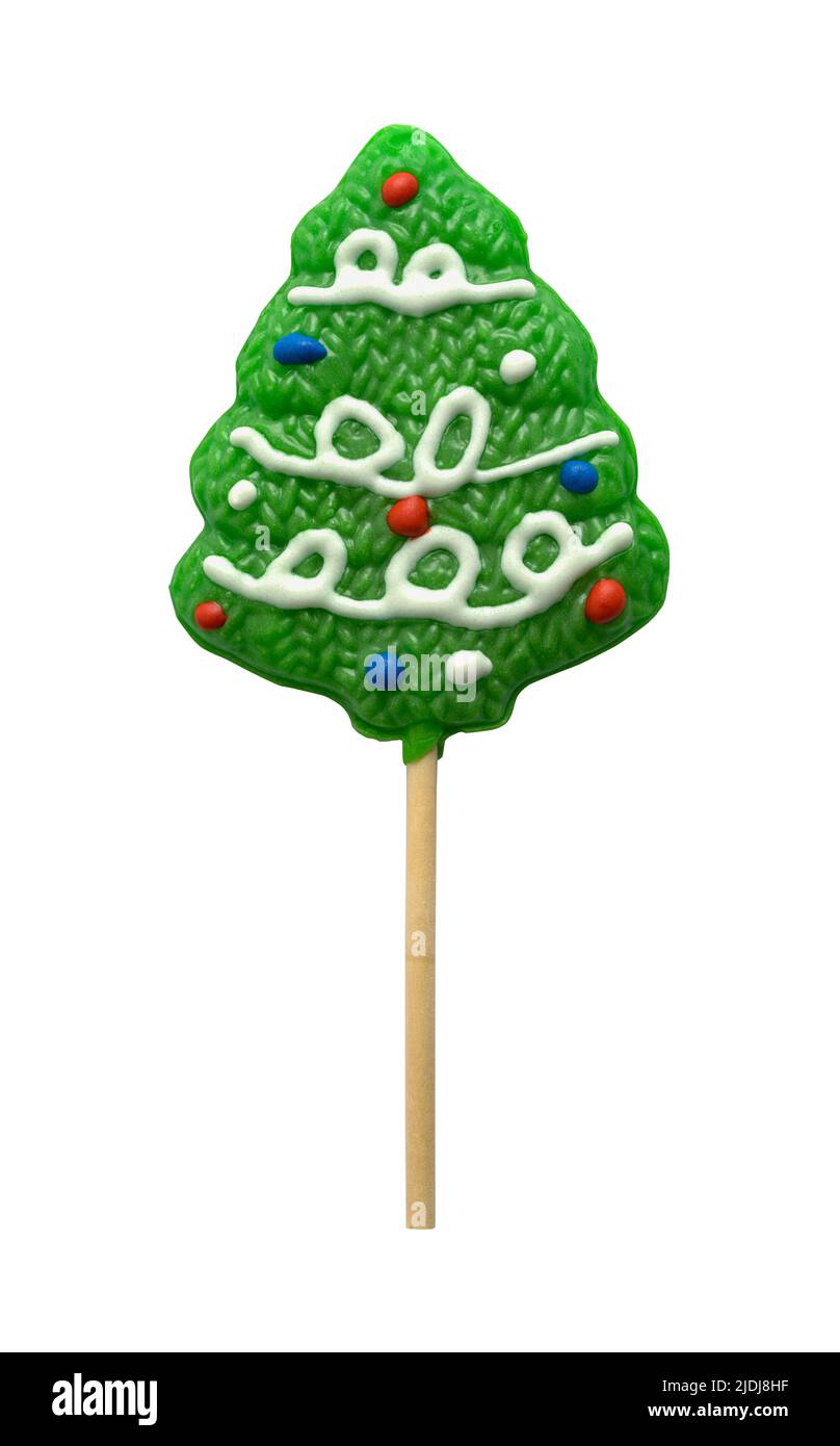 Christmas Tree Lollipop Cut Out on White Stock Photo - Alamy