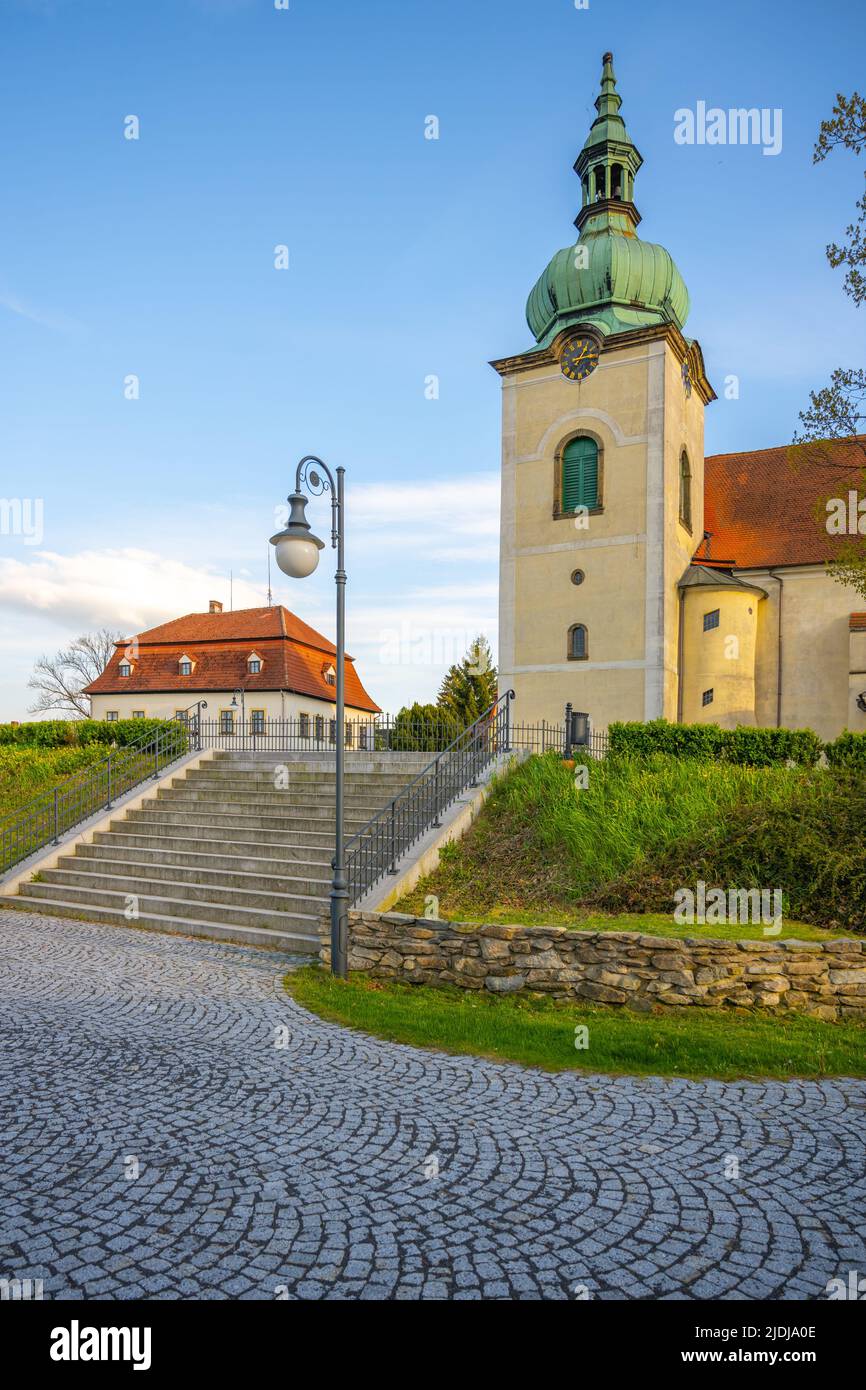 Rural church in small Czech town Stock Photo - Alamy