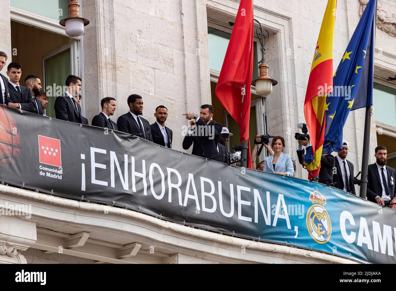 Real Madrid. Celebration. Celebration of the Madrid basketball team in ...