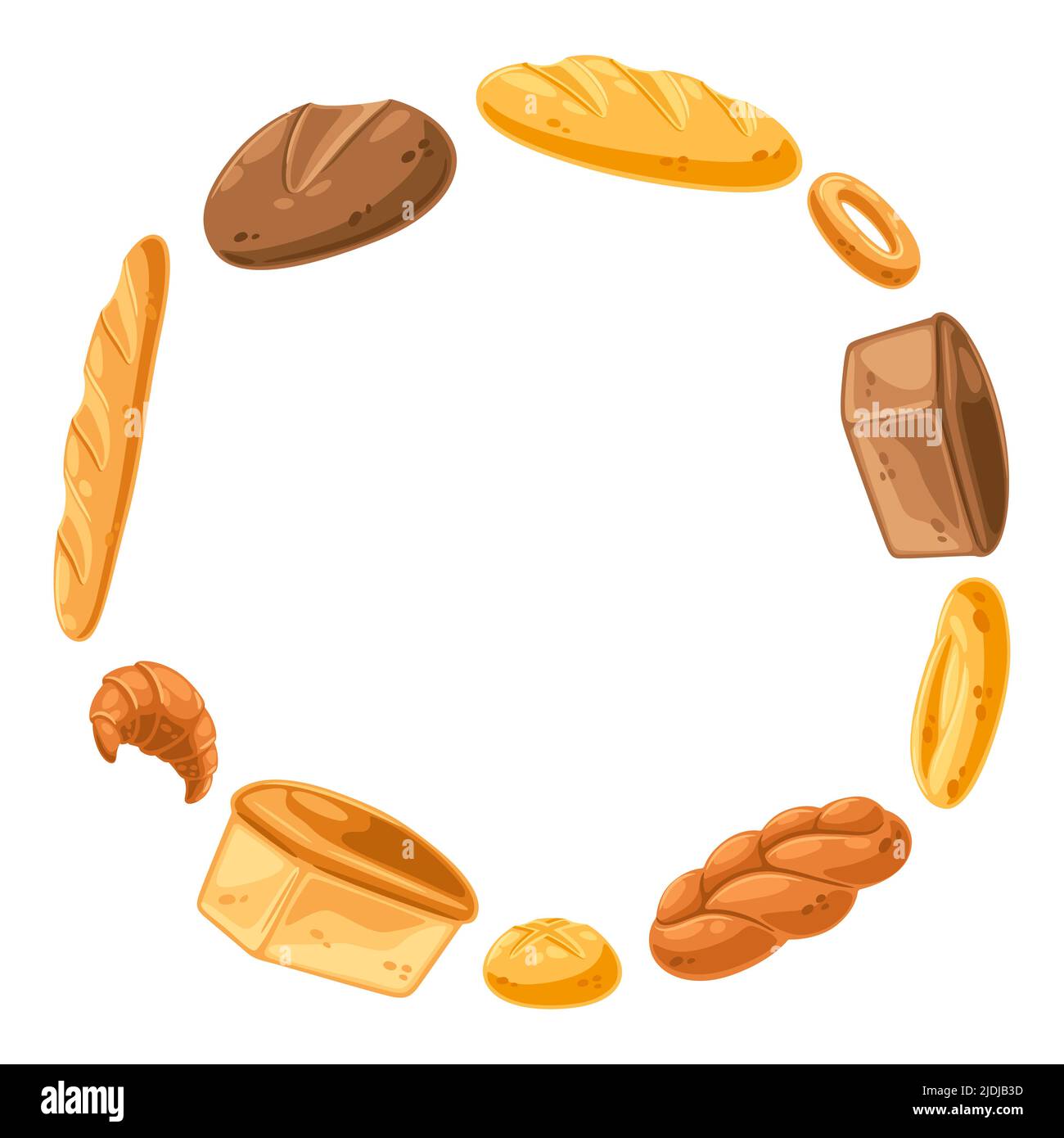 Frame with bread. Image for bakeries and groceries. Healthy traditional ...