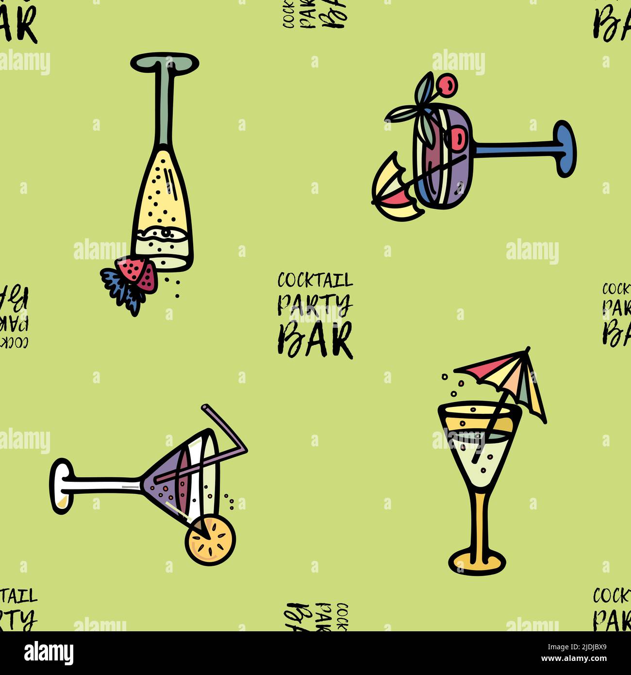 Colored cocktail on bar Stock Vector Images - Alamy