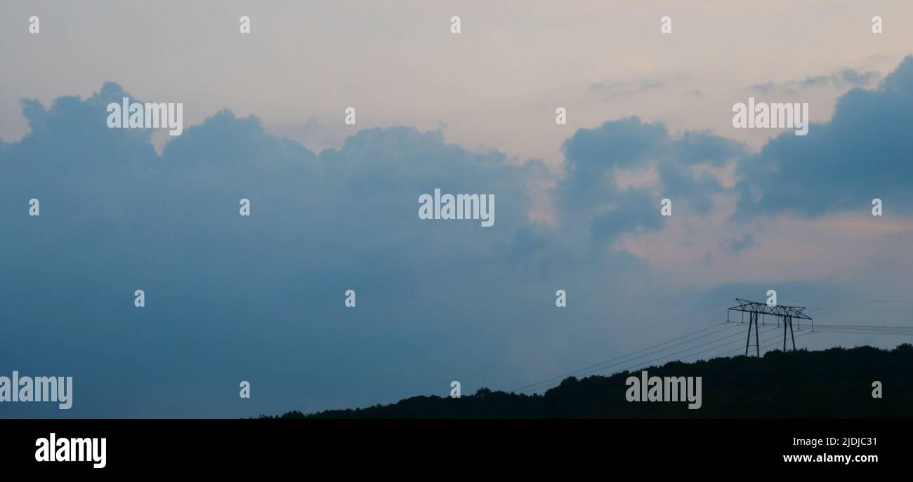 Lovely cloudy sky, twilight sky, countryside landscape, industrial ...