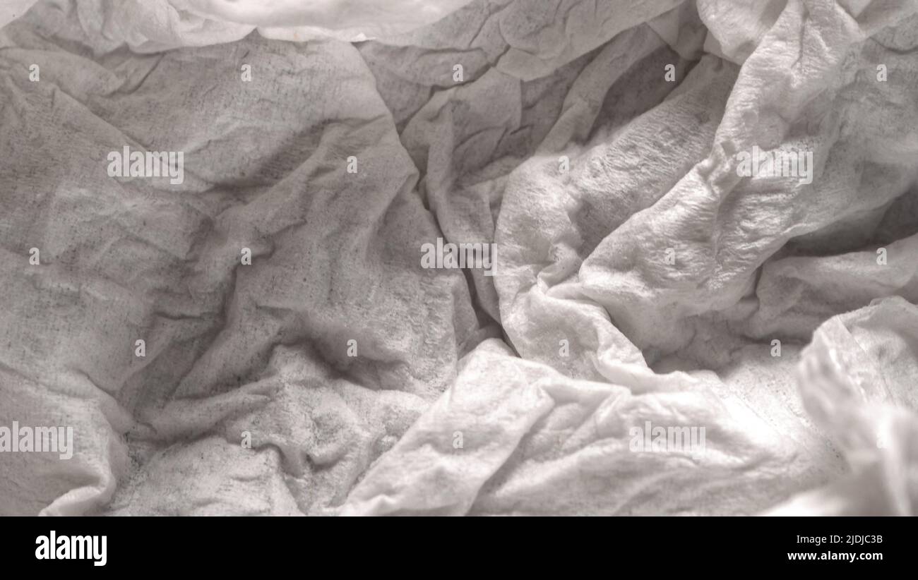 Fuzzy tissue texture, crumpled white paper, special effect background ...