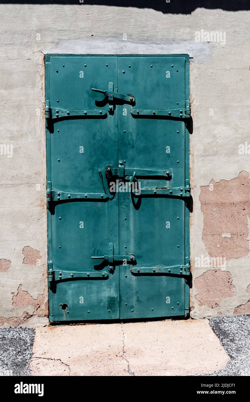 Old green metal door, , Thomas Edison National Historical Park, West ...