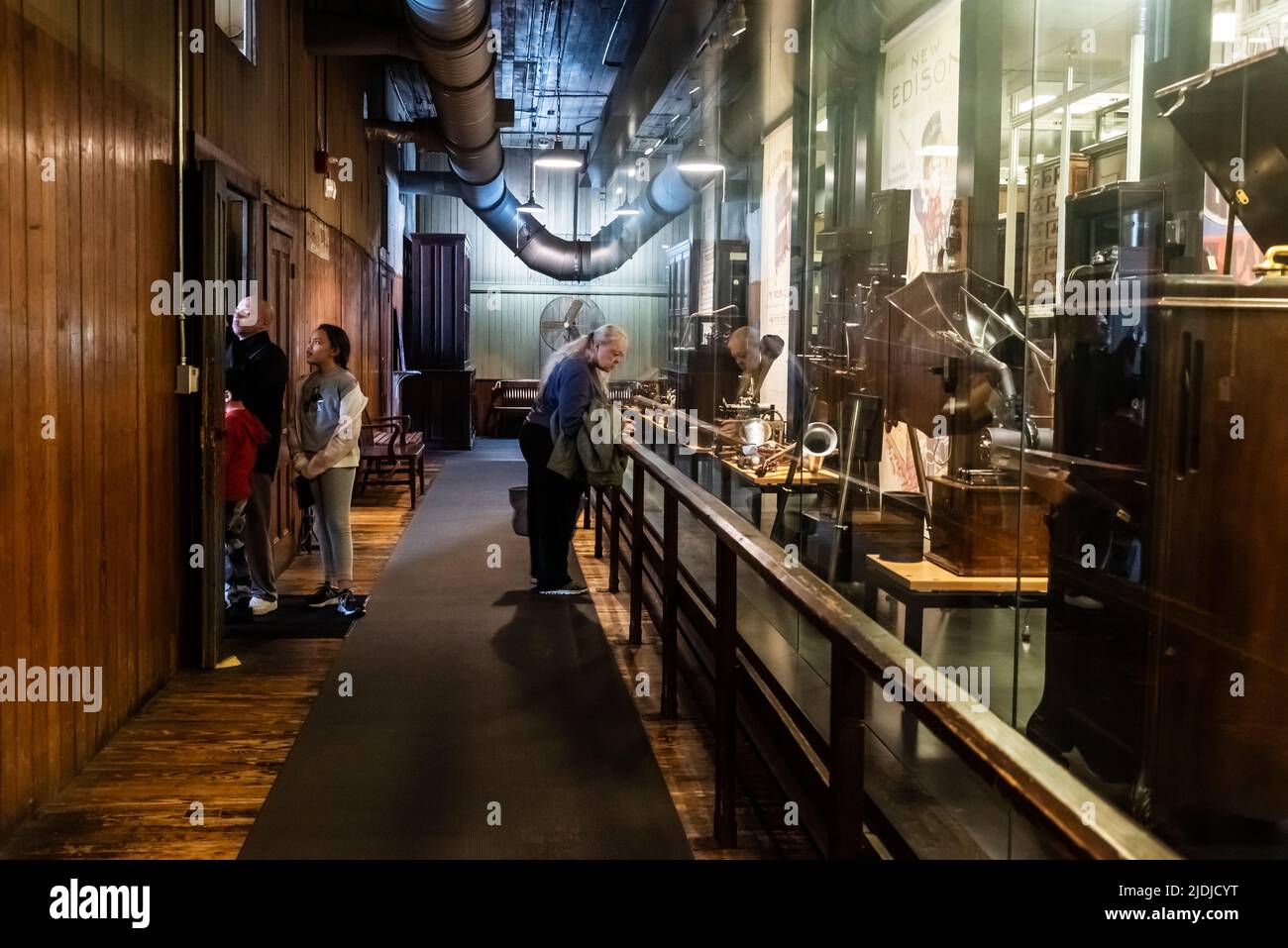 Visitor in the laboratory, Thomas Edison National Historical Park, West ...
