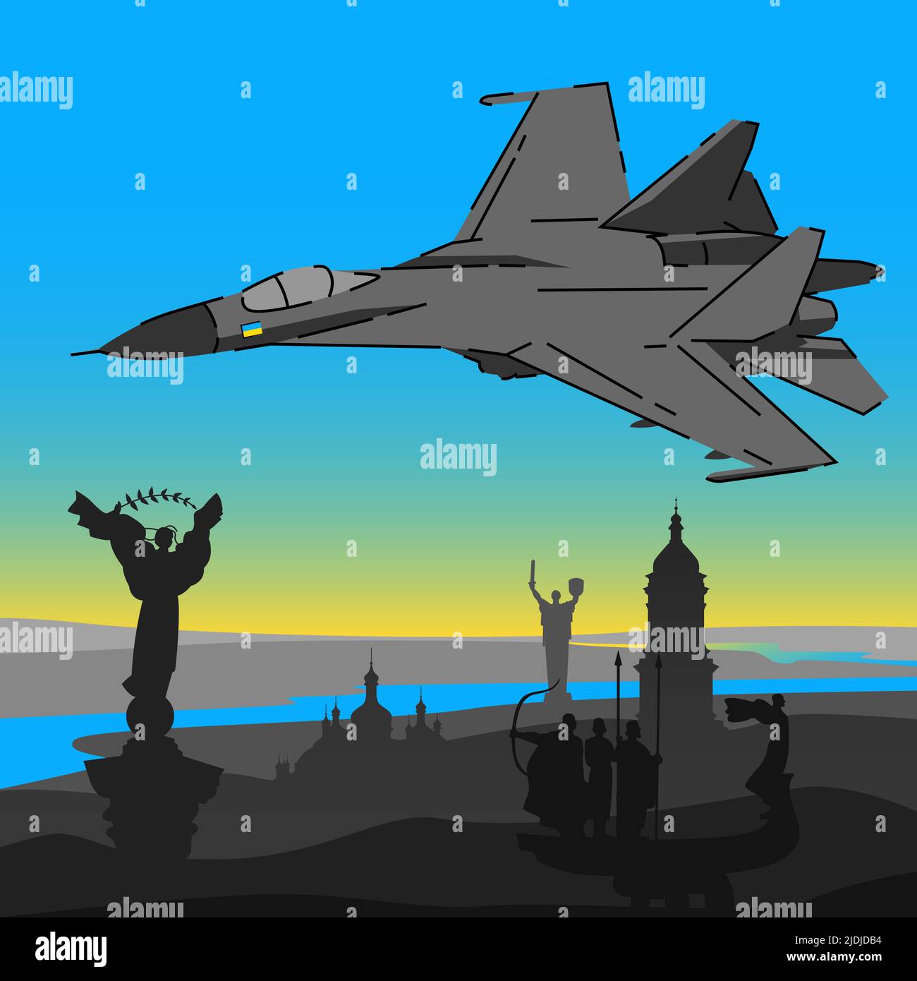 Ghost of Kyiv Banner. Ukrainian Sky Legend of Russian-Ukrainian War ...