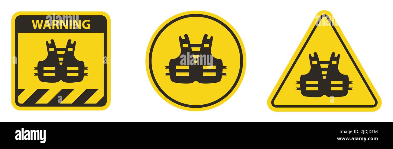 PPE Icon.Wearing a life jacket for safety Symbol Sign Isolate On White ...