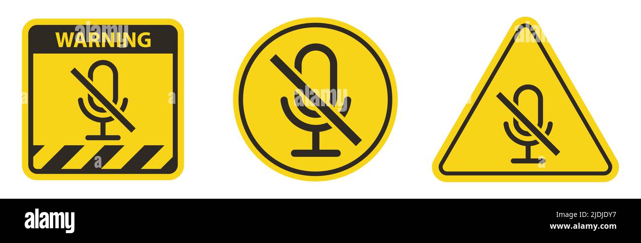 Do not record,Do not use Microphone icon,Speaker symbol Stock Vector ...