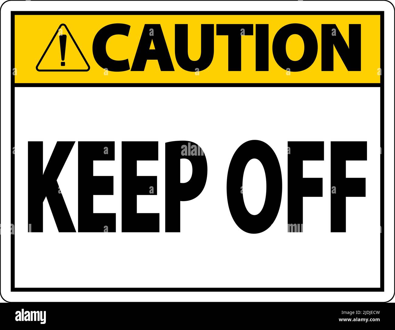 Caution Keep Off Label Sign On White Background Stock Vector Image ...