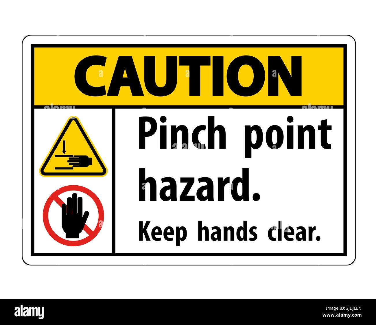 Caution Pinch Point Hazard,Keep Hands Clear Symbol Sign Isolate on ...