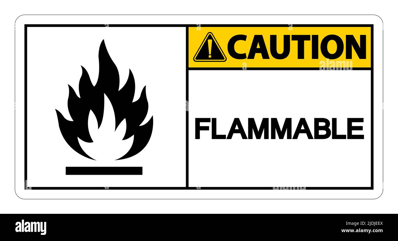 Caution Flammable Symbol Sign Isolate Isolate On White Background ...