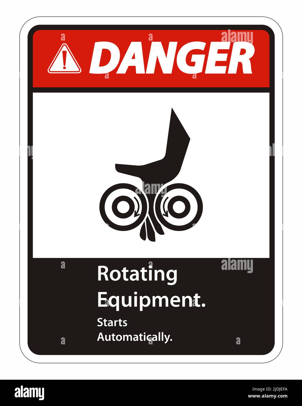 Rotating Equipment.Starts Automatically Symbol Sign Isolate on White ...